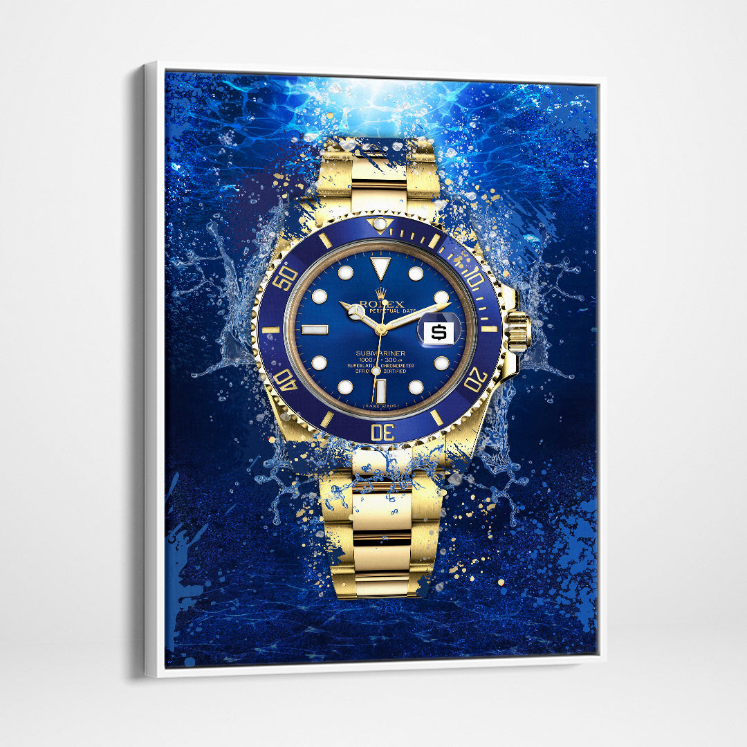Rolex Art Submariner 18K Gold Watch Poster Canvas Print Watch Art - DEVICI