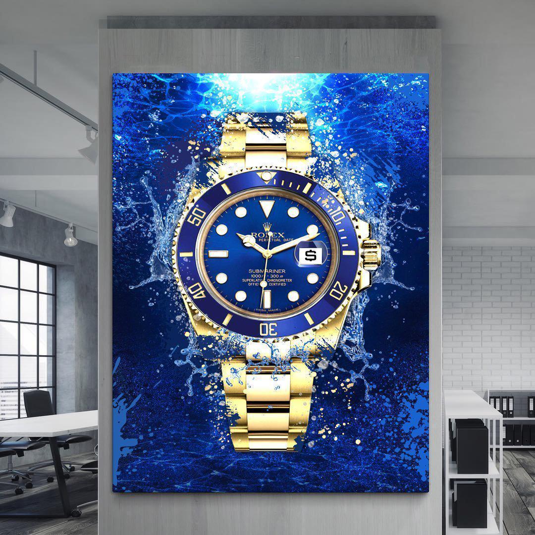 Rolex Art Submariner 18K Gold Watch Poster Canvas Print Watch Art - DEVICI