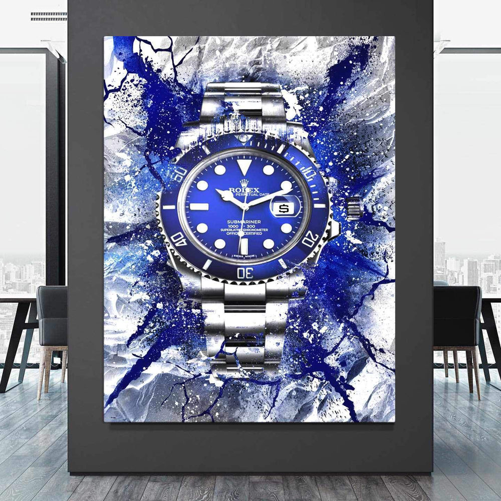 Rolex Art Submariner Blue Dial Watch Poster Canvas Print Watch Art - DEVICI