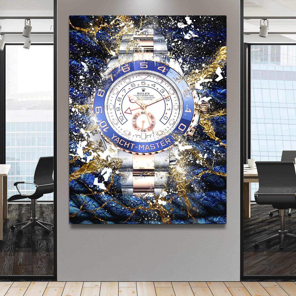 Rolex Art Yacht-Master II Gold Watch Poster Canvas Print Watch Art - DEVICI