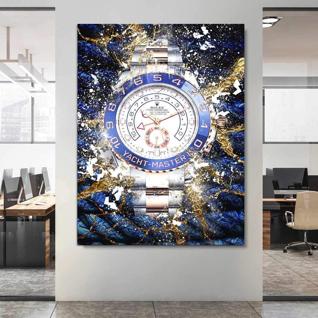 Rolex Art Yacht-Master II Gold Watch Poster Canvas Print Watch Art - DEVICI