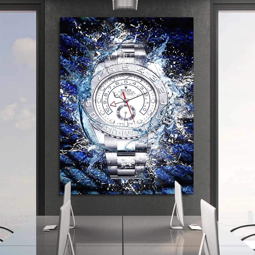 Rolex Art Yacht-Master II Silver Watch Poster Canvas Print Watch Art ...