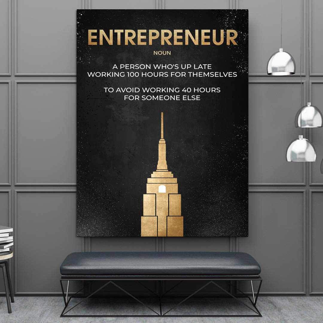Entrepreneur Inspirational Canvas Wall Art Motivational Poster Print ...