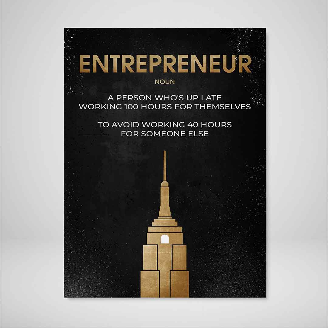 Entrepreneur Inspirational Canvas Wall Art Motivational Poster Print ...