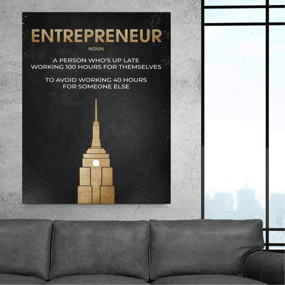 Entrepreneur Inspirational Canvas Wall Art Motivational Poster Print ...