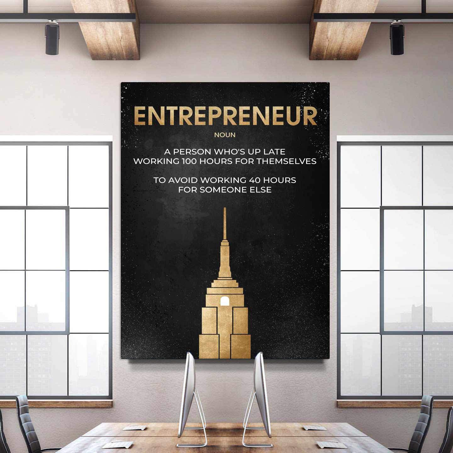 Entrepreneur Inspirational Canvas Wall Art Motivational Poster Print ...
