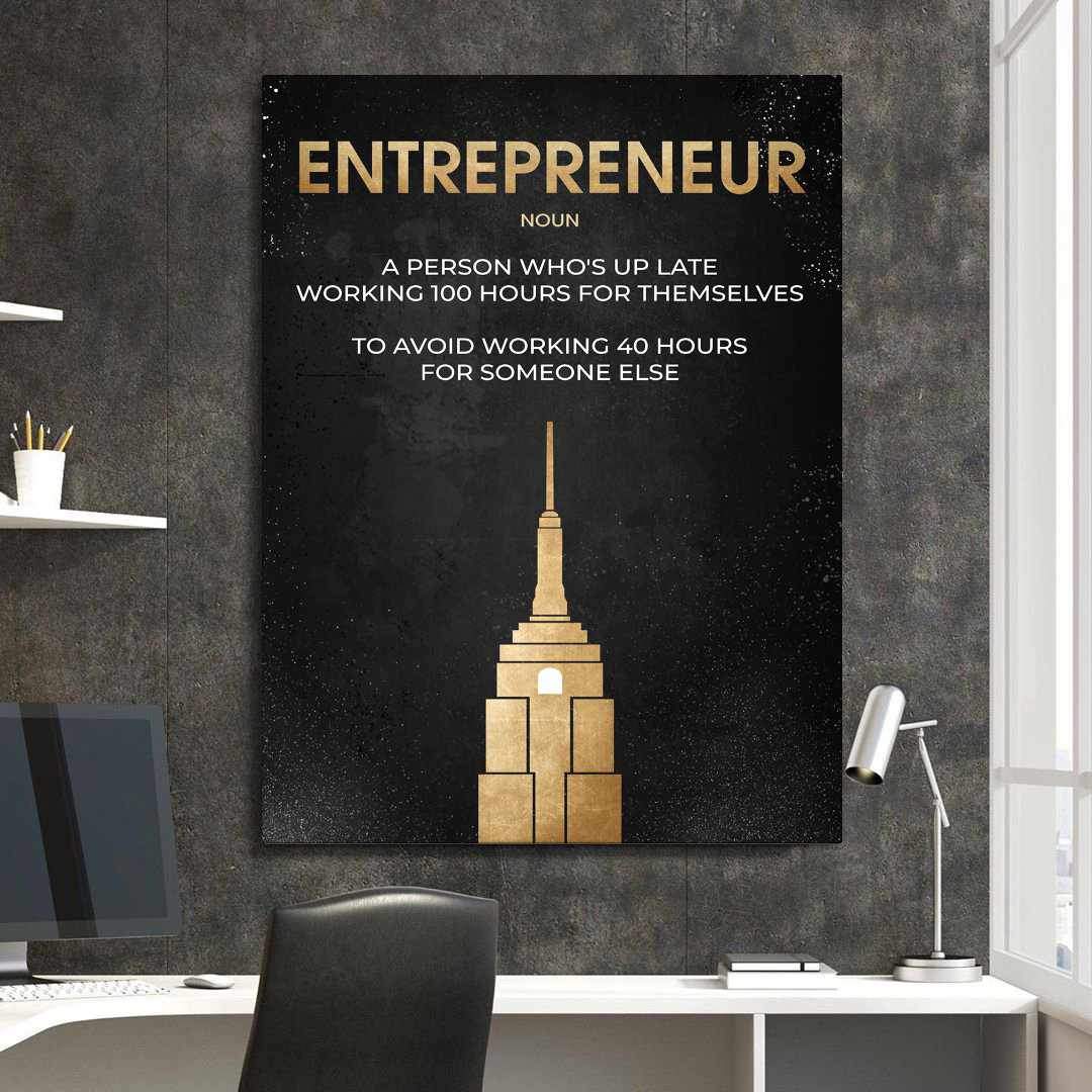 Entrepreneur Inspirational Canvas Wall Art Motivational Poster Print ...