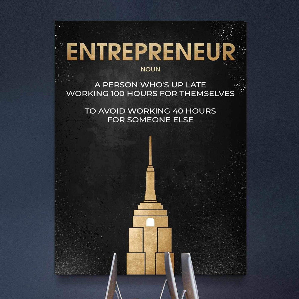 Entrepreneur Inspirational Canvas Wall Art Motivational Poster Print ...