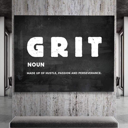 Grit Motivational Poster Canvas Print Inspirational Office Wall Art