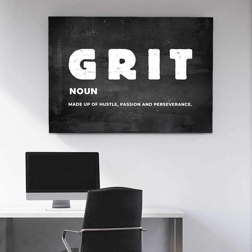 Grit Motivational Poster Canvas Print Inspirational Office Wall Art ...