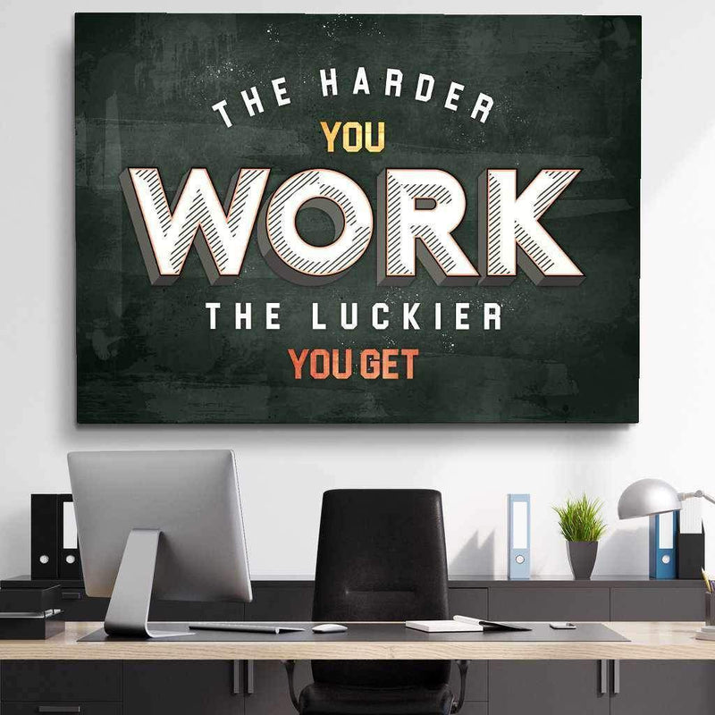 Hard Work Inspirational Wall Art Motivational Poster Canvas Print