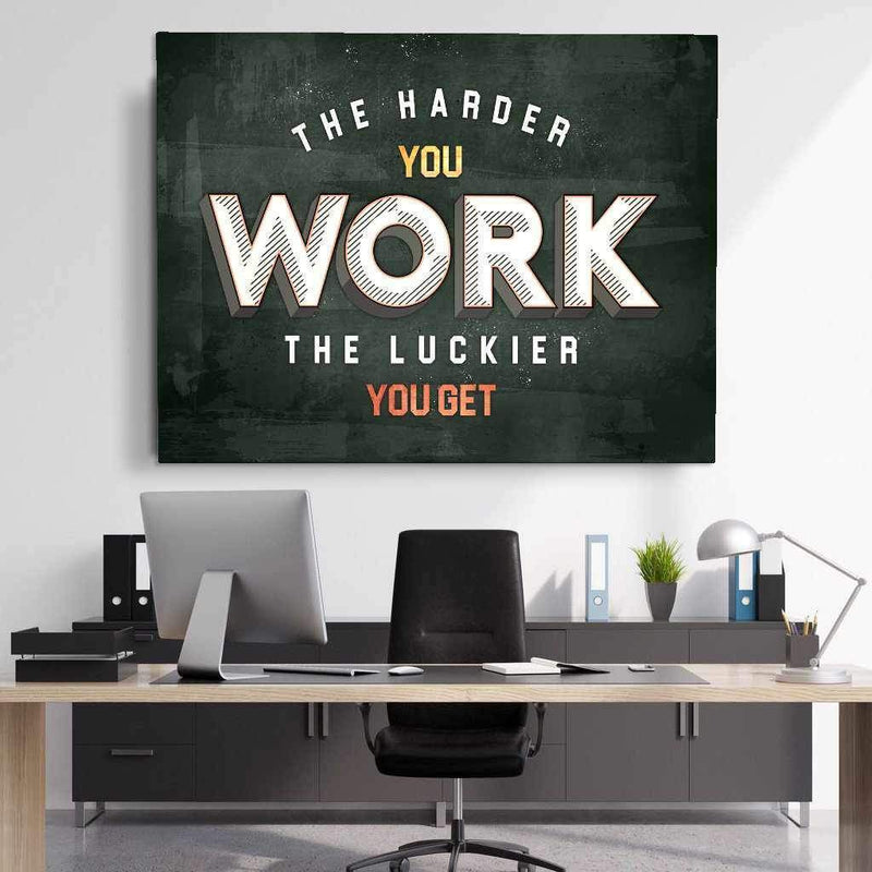 Hard Work Inspirational Wall Art Motivational Poster Canvas Print - DEVICI