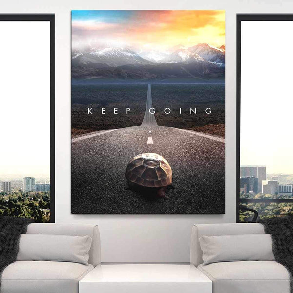 Keep Going Motivational Poster Canvas Print Modern Wall Art Decor