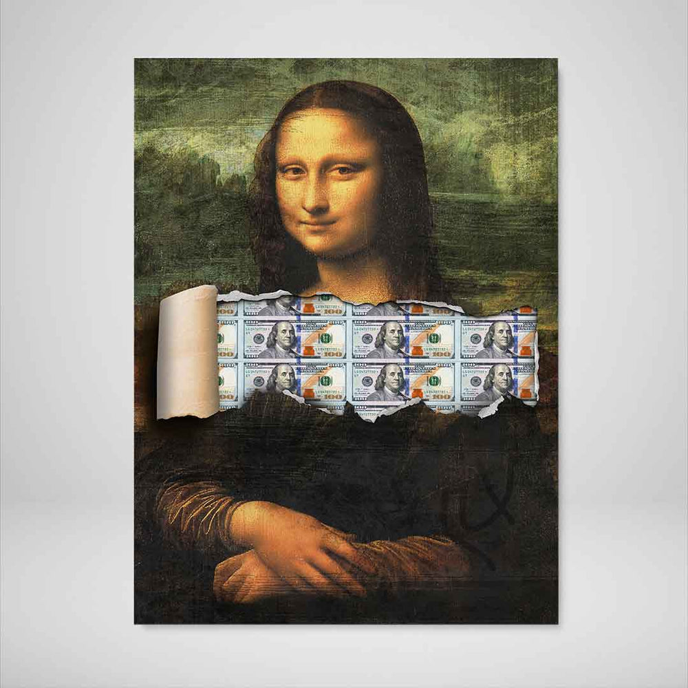 Mona Lisa Money Motivational Poster Canvas Print Modern Wall Art Decor
