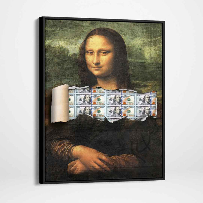 Mona Lisa Money Motivational Poster Canvas Print Modern Wall Art Decor
