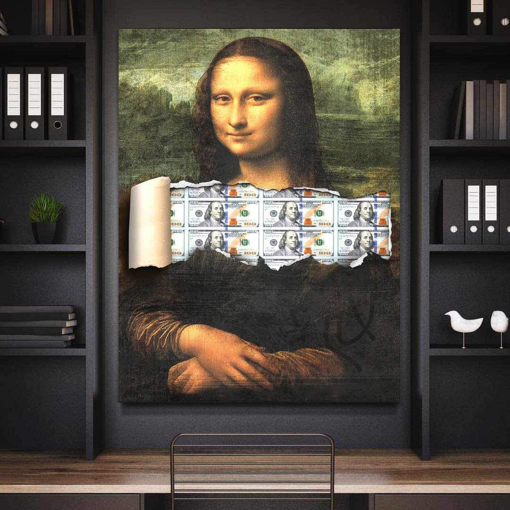 Mona Lisa Money Motivational Poster Canvas Print Modern Wall Art Decor ...