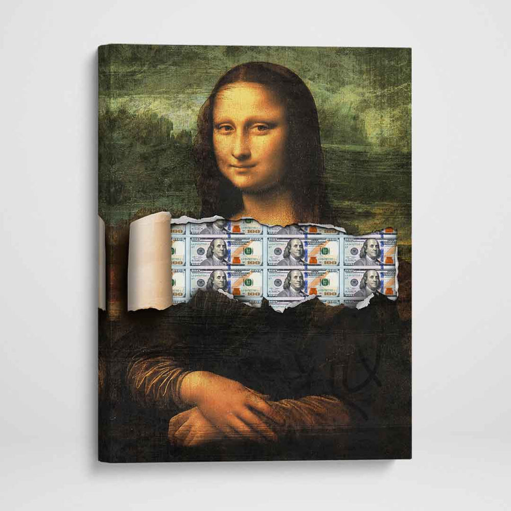 Mona Lisa Money Motivational Poster Canvas Print Modern Wall Art Decor
