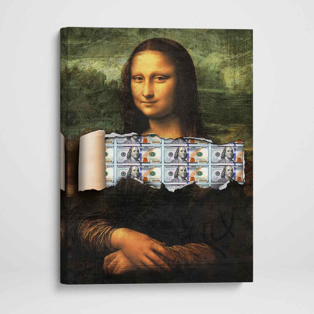 Mona Lisa Money Motivational Poster Canvas Print Modern Wall Art Decor ...