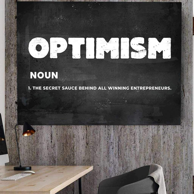 Optimism Motivational Poster Canvas Print Inspirational Wall Art Decor
