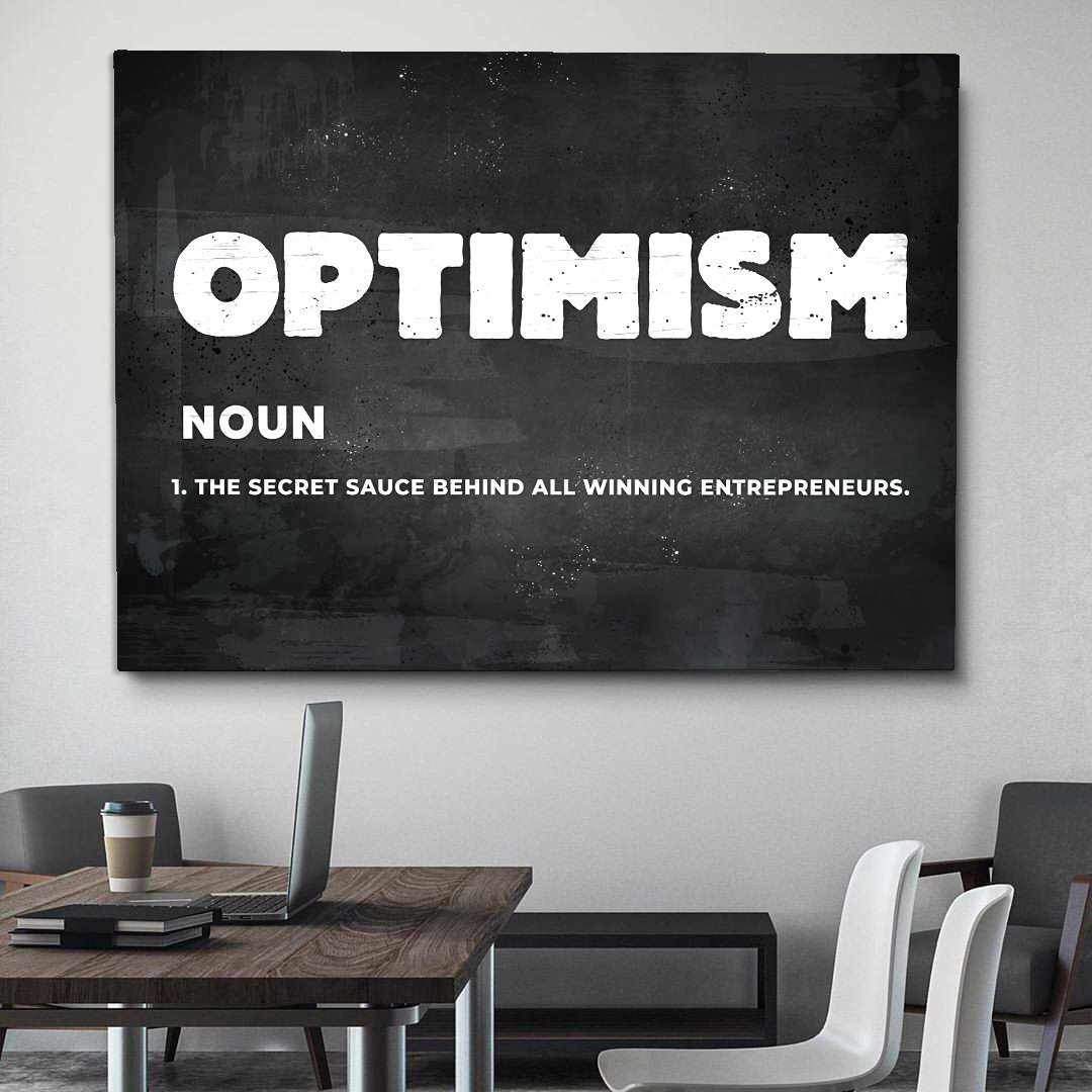 Optimism Motivational Poster Canvas Print Inspirational Wall Art Decor ...