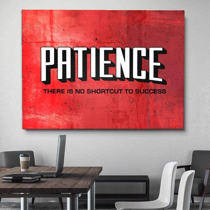 Patience Inspirational Wall Art Motivational Poster Canvas Print
