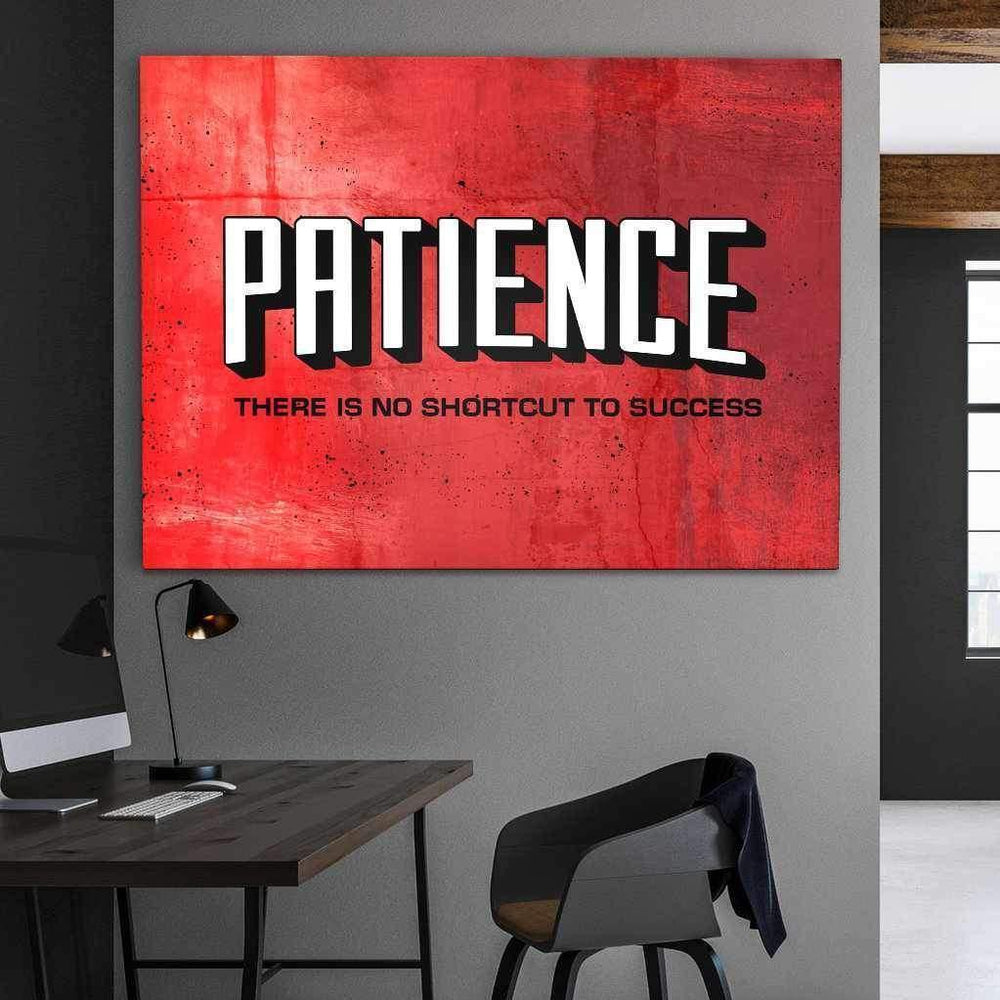 Patience Inspirational Wall Art Motivational Poster Canvas Print - DEVICI