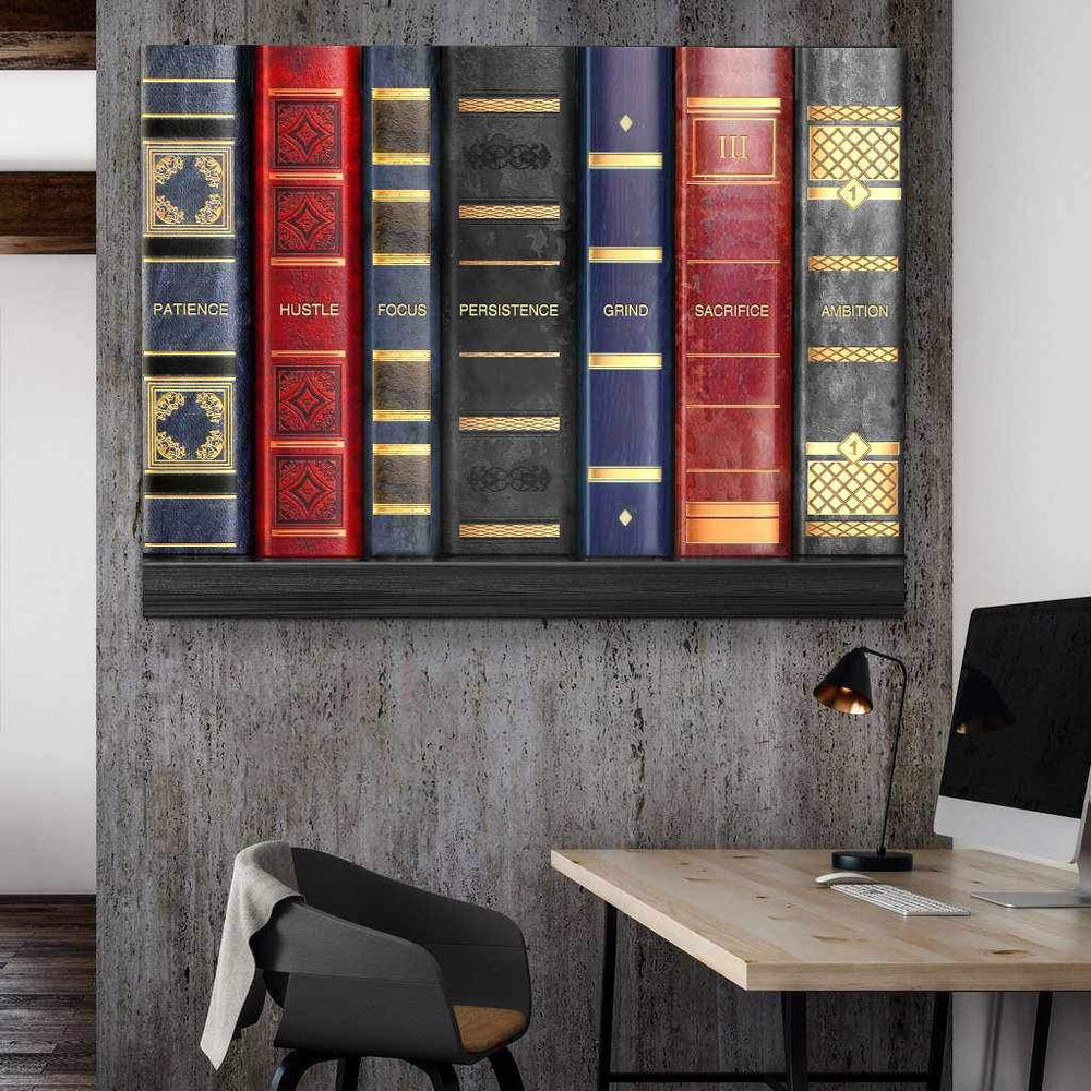Shelf To Success Modern Wall Art Motivational Poster Canvas Print - DEVICI