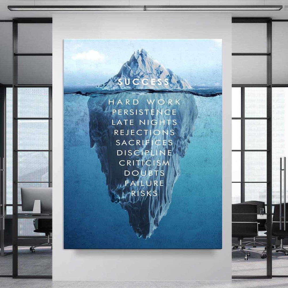 Success Iceberg Motivational Poster Canvas Print Office Wall Art Decor ...