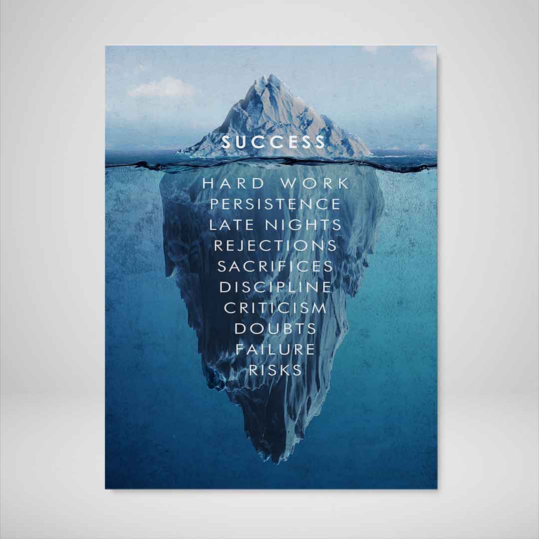 Success Iceberg Motivational Poster Canvas Print Office Wall Art Decor ...