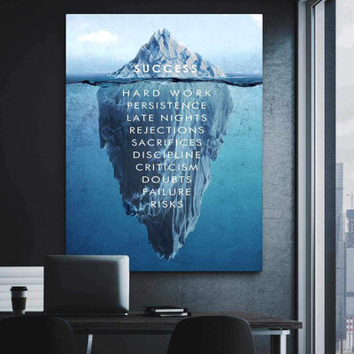 Success Iceberg Motivational Poster Canvas Print Office Wall Art Decor