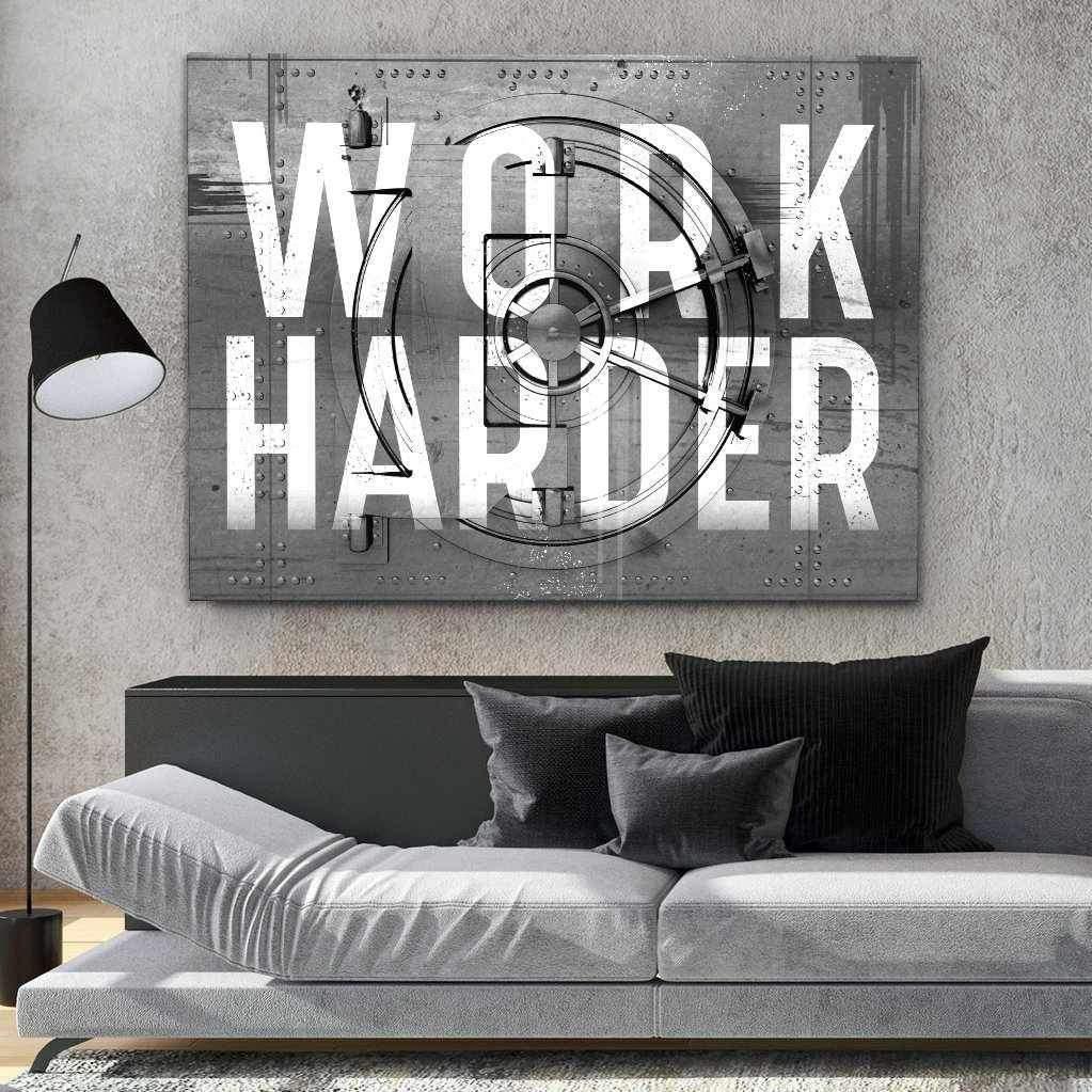Work Harder Inspirational Wall Art Motivational Poster Canvas Print ...