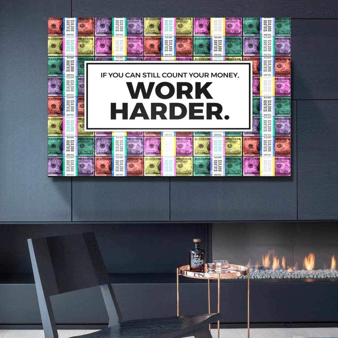 Work Harder Office Wall Art Motivational Poster Canvas Print - DEVICI